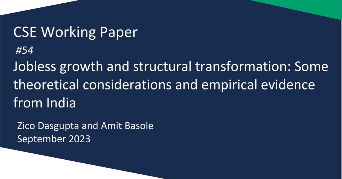 Jobless growth and structural transformation- Some theoretical ...