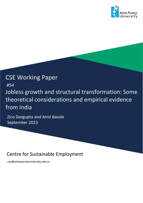 Jobless growth and structural transformation- Some theoretical ...